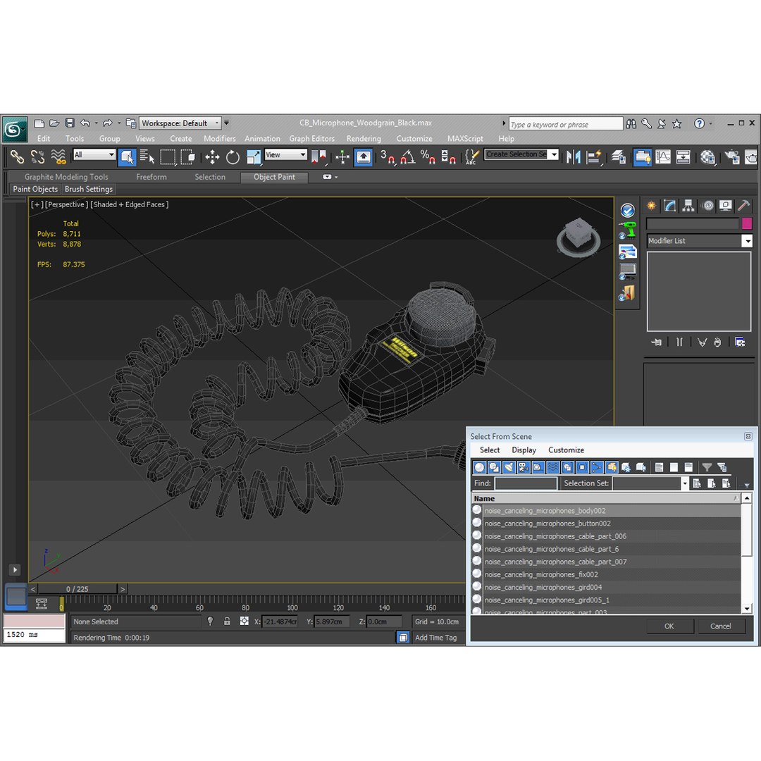 3d Cb Microphone Woodgrain Black
