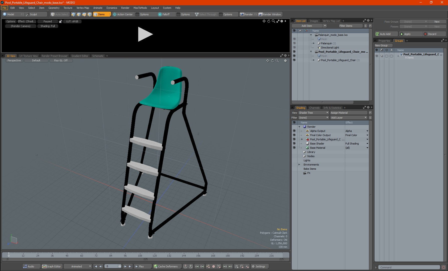 Pool Portable Lifeguard Chair 3D Model - TurboSquid 1922223