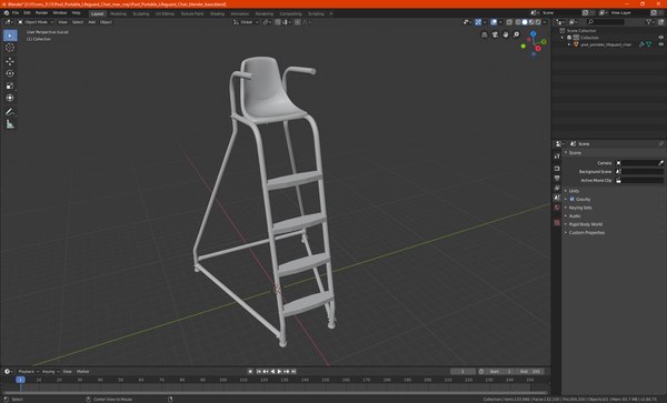 Pool Portable Lifeguard Chair 3D model - TurboSquid 1922223
