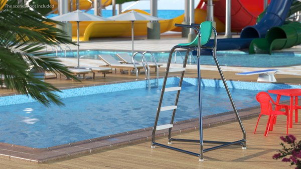 Pool Portable Lifeguard Chair 3D model - TurboSquid 1922223
