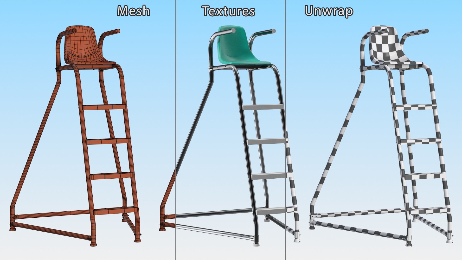Pool Portable Lifeguard Chair 3D Model - TurboSquid 1922223