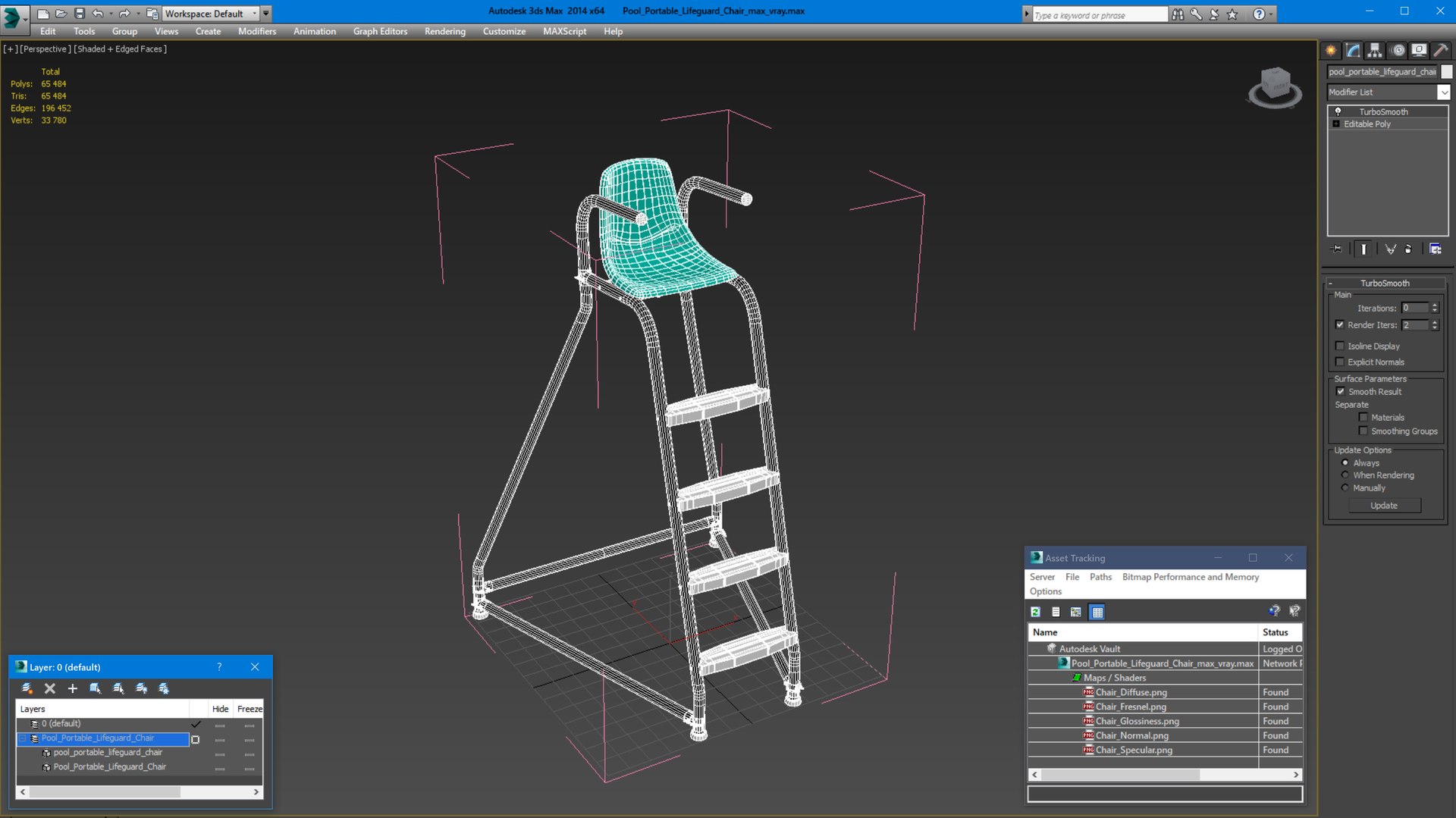 Pool Portable Lifeguard Chair 3D Model - TurboSquid 1922223