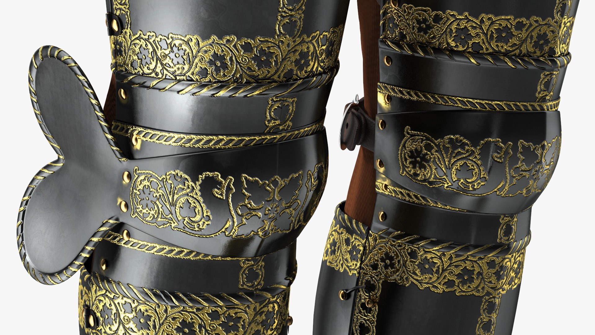 3D Medieval Knight Black Gold Full Armor Standing Pose - TurboSquid 1832862