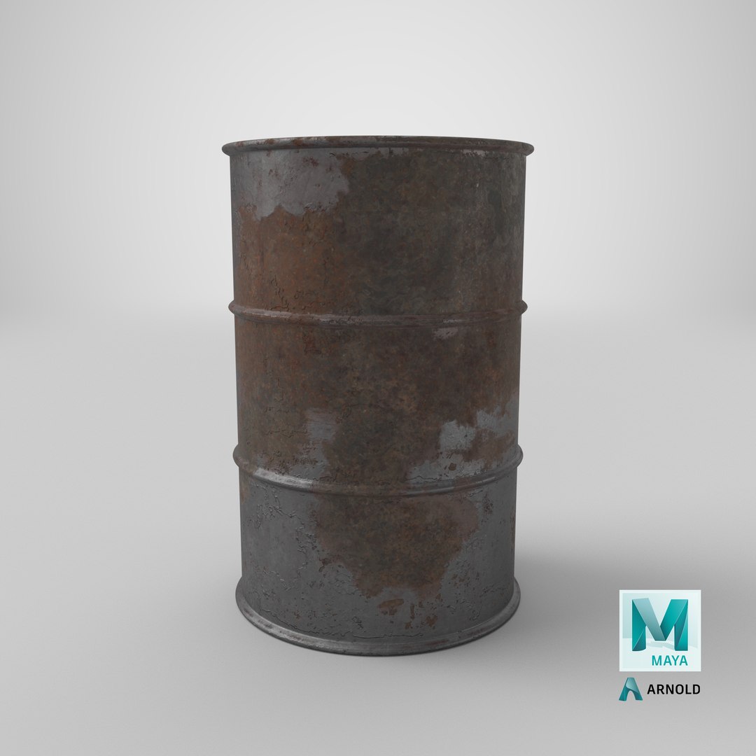 3D Old Rust Barrel Contains - TurboSquid 1549518