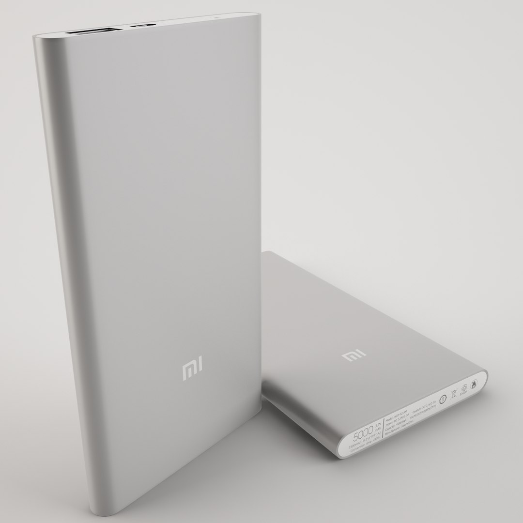 xiaomi power bank 5000 3d obj