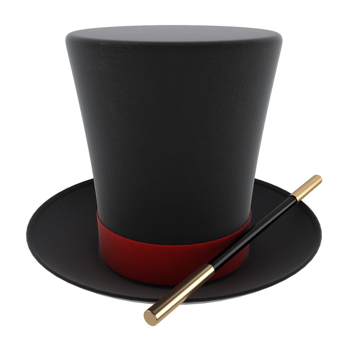 3d magician hat wand