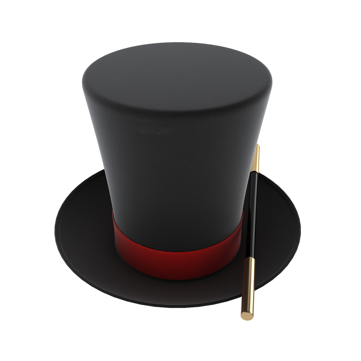 3d magician hat wand