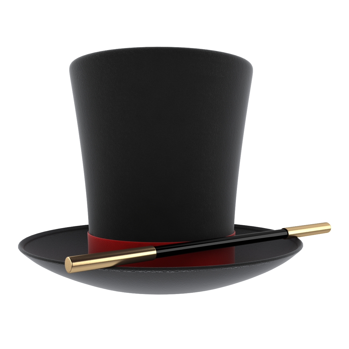 3d magician hat wand