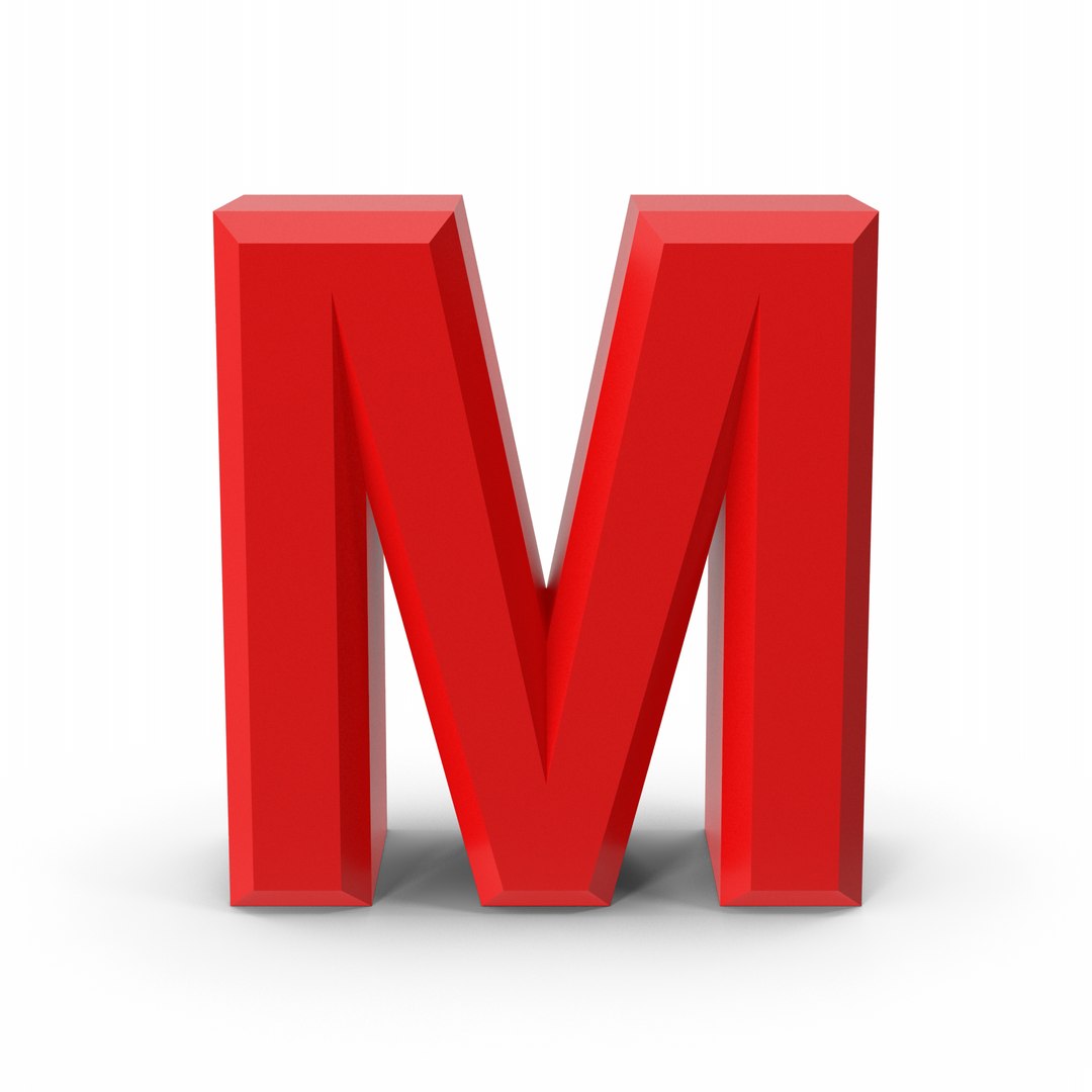 3D Red Letter M Model - TurboSquid 2272753