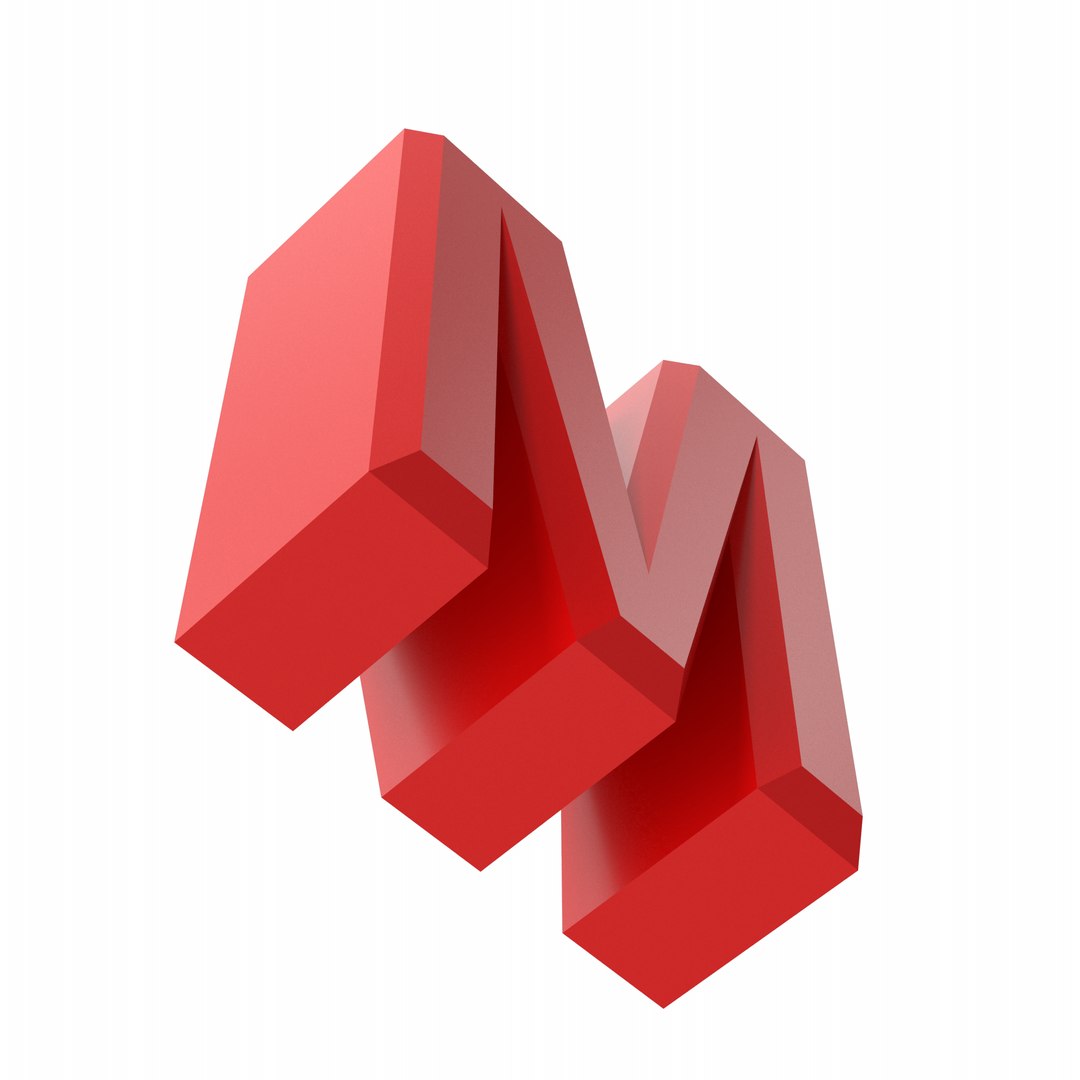 3D Red Letter M Model - TurboSquid 2272753