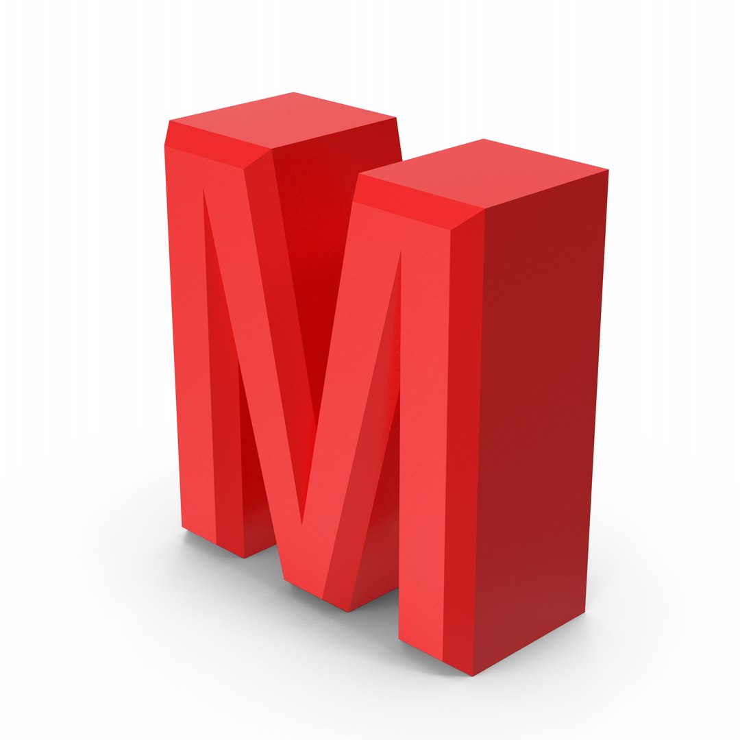 3d Red Letter M Model Turbosquid 2272753