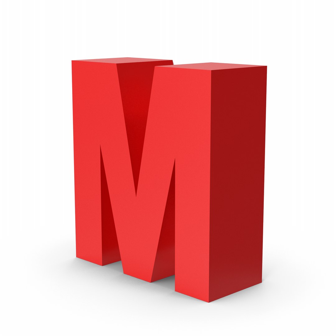 3D Red Letter M Model - TurboSquid 2272753