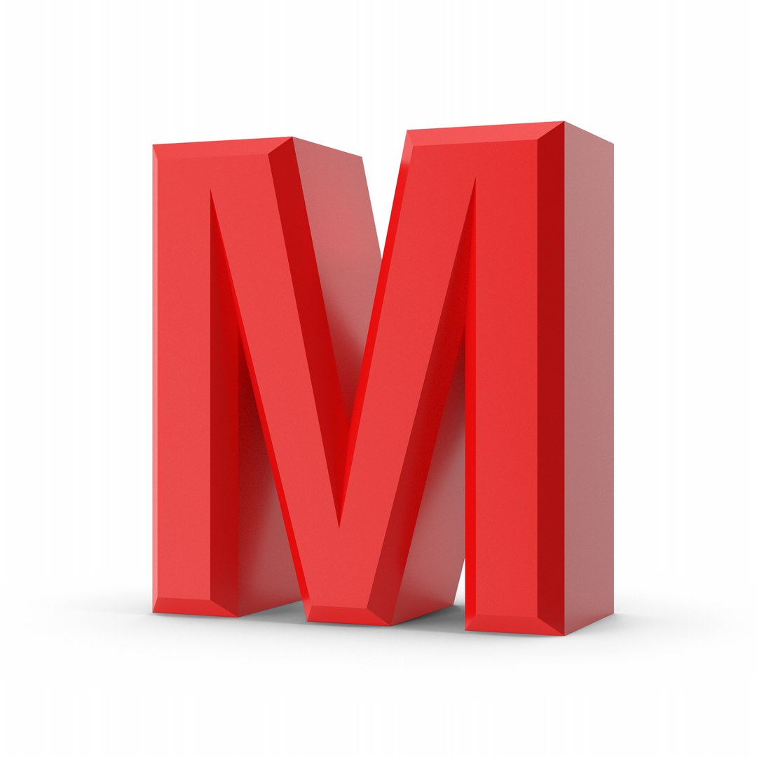 3D Red Letter M Model - TurboSquid 2272753