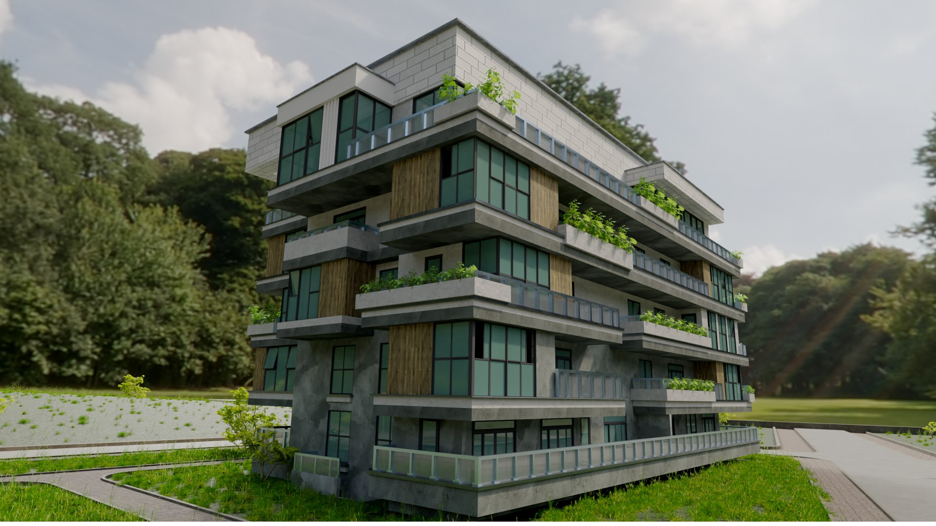 Modern Apartment Building 3D Model 3D Model - TurboSquid 2343566