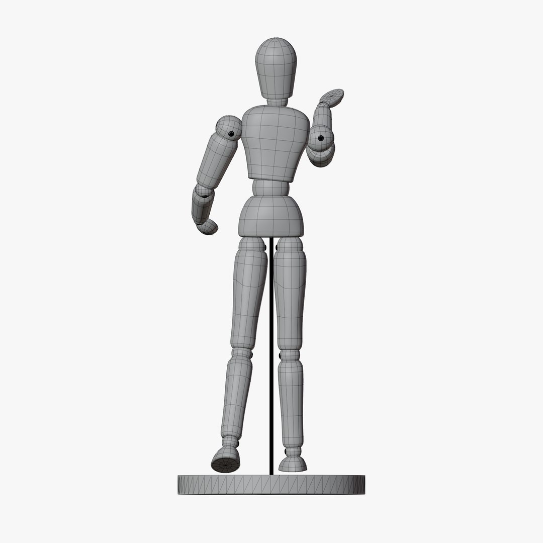 3D Model Rigged Wooden Dummy 02 - TurboSquid 2046225