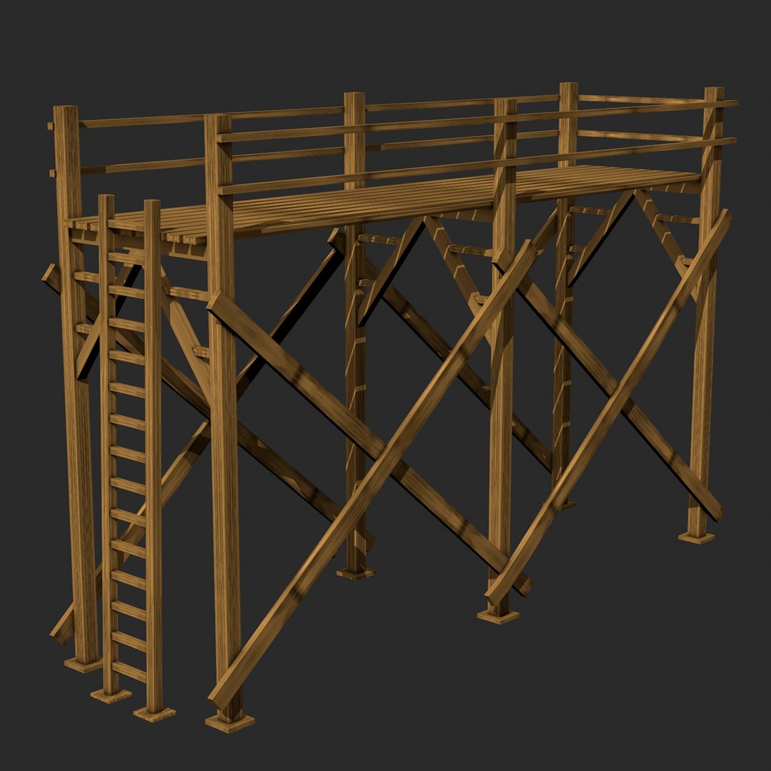 Wooden Scaffolding 3ds