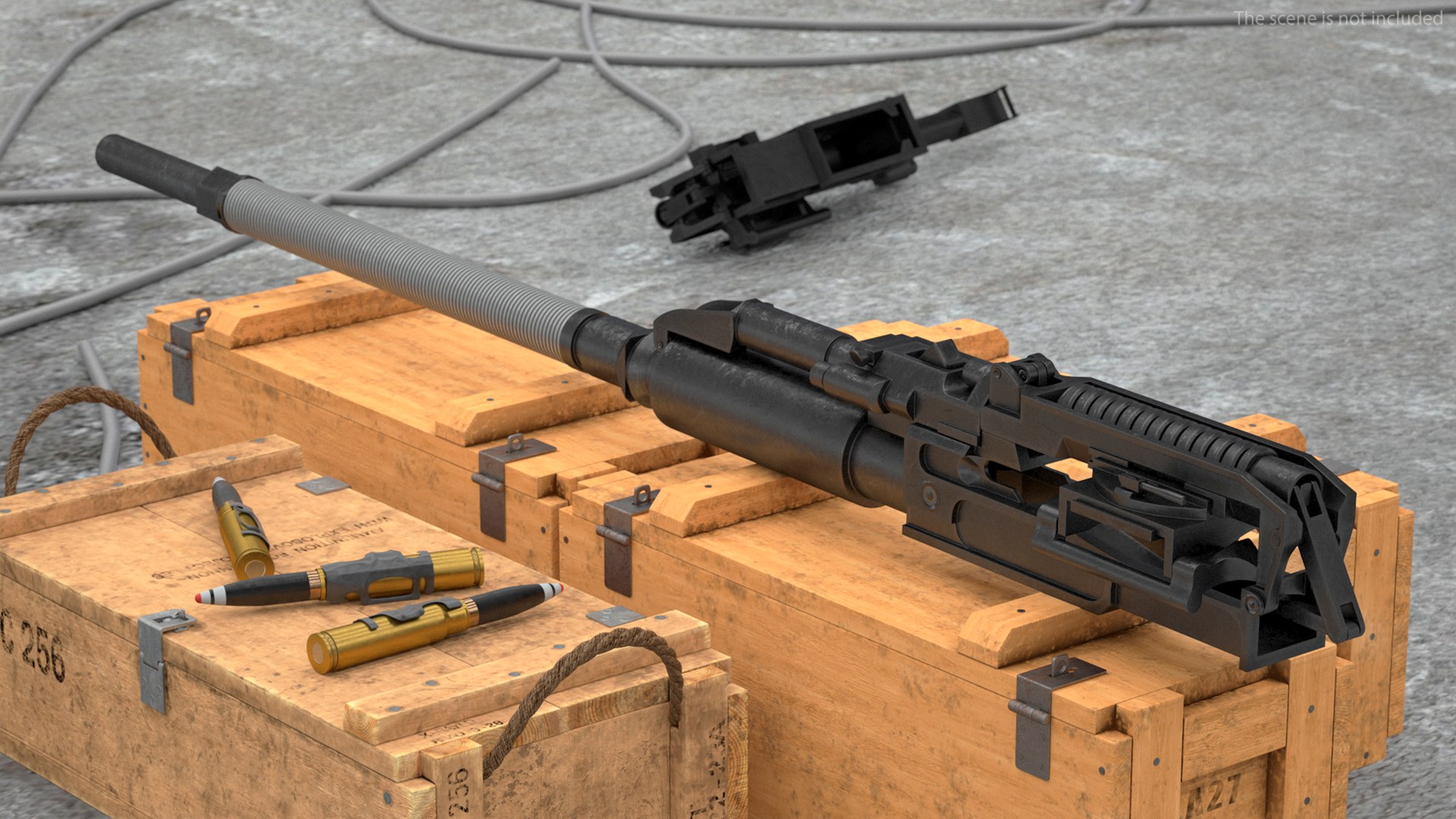 Aircraft Cannon Gryazev-Shipunov GSh-30-1 With Ammo 3D Model ...