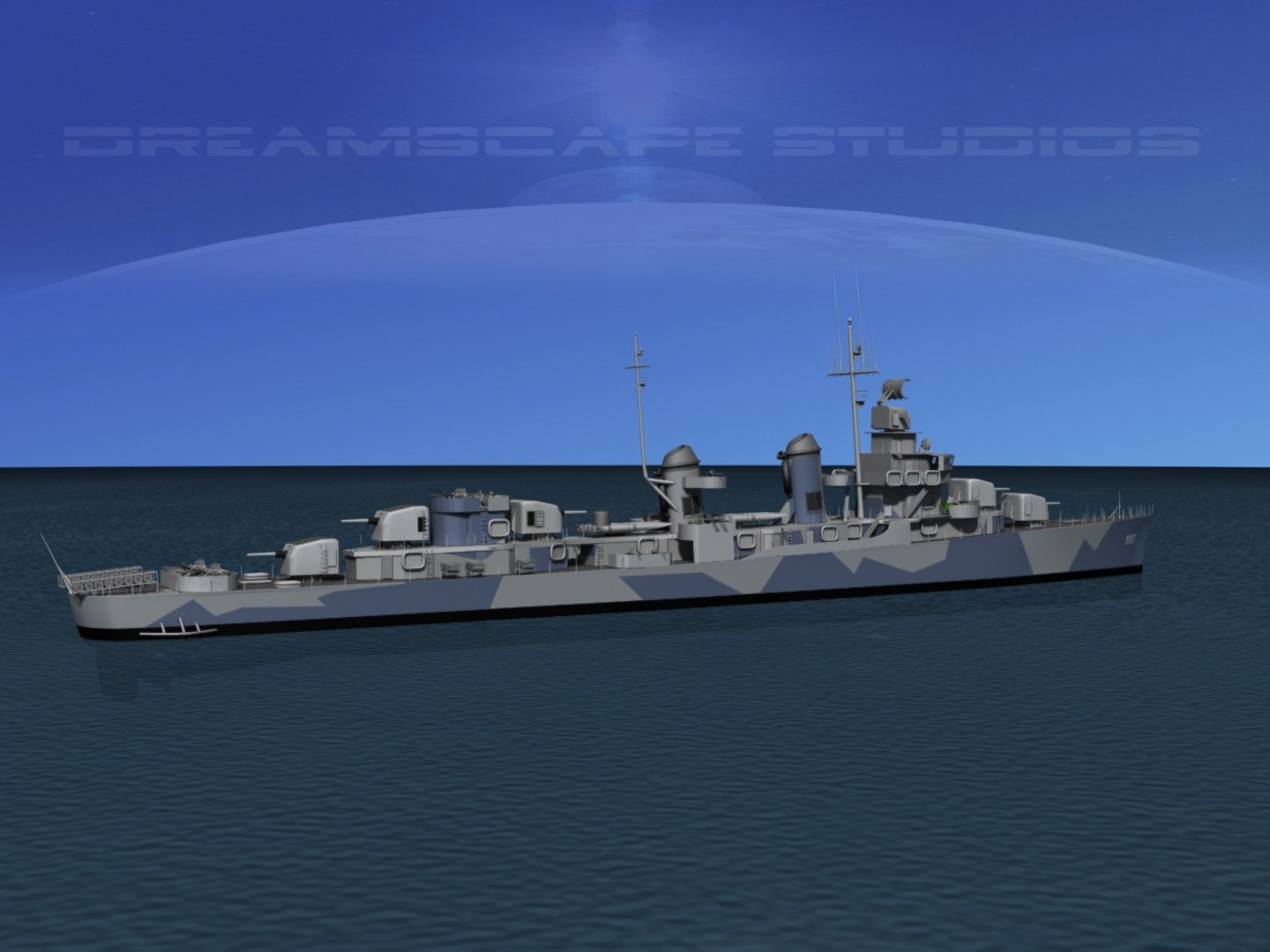 Anti-aircraft Fletcher Class Destroyers 3d Max