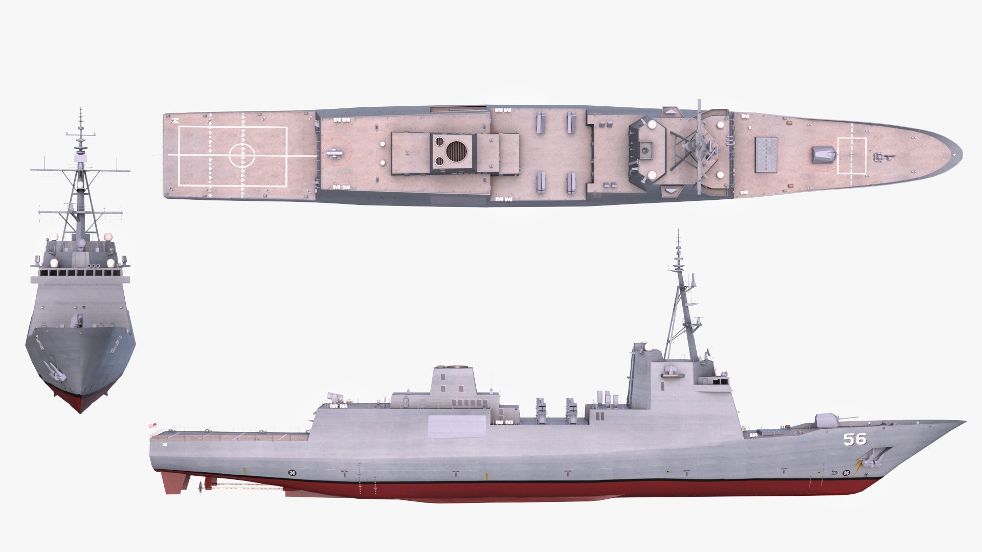 Navy frigate ffg x 3D model - TurboSquid 1570940