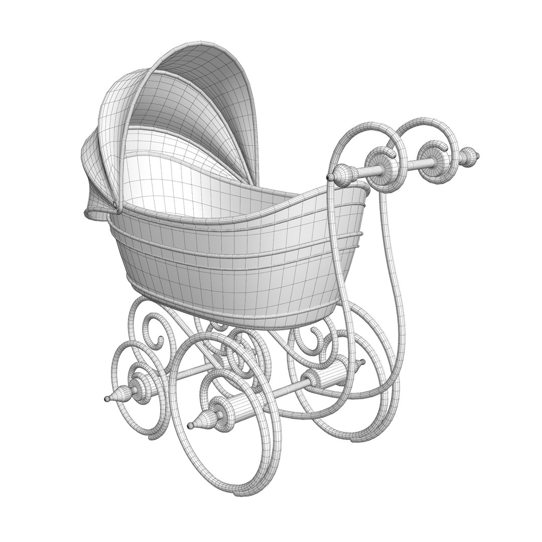 Baby Pram Retro 3D - TurboSquid 2173011