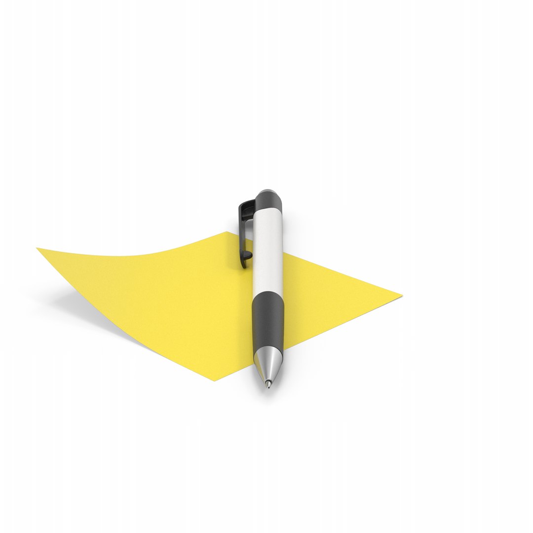 Sticky Note With Pen 3D - TurboSquid 1857237