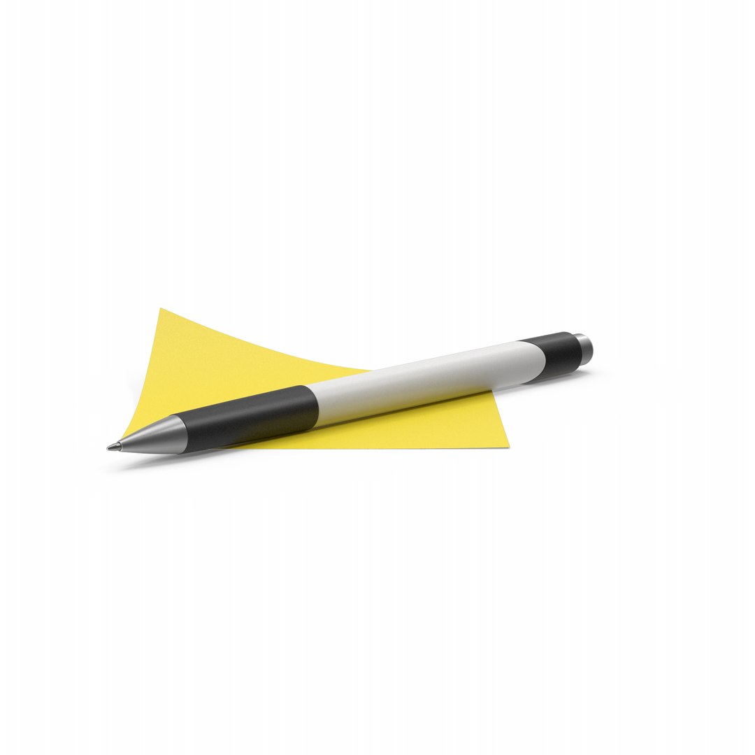 Sticky Note With Pen 3D - TurboSquid 1857237