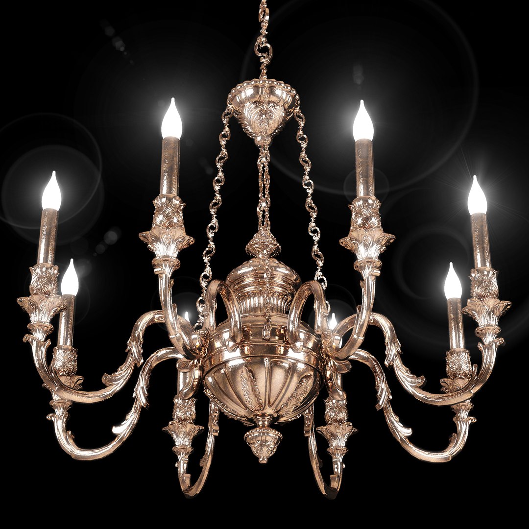 Classical Brass Chandelier Model - TurboSquid 1919769