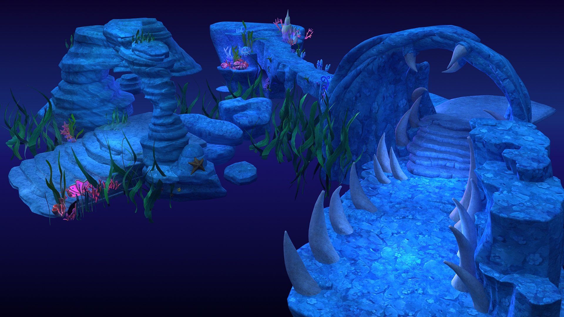 Cartoon Underwater Scene 03 Max 3D Model - TurboSquid 2226845