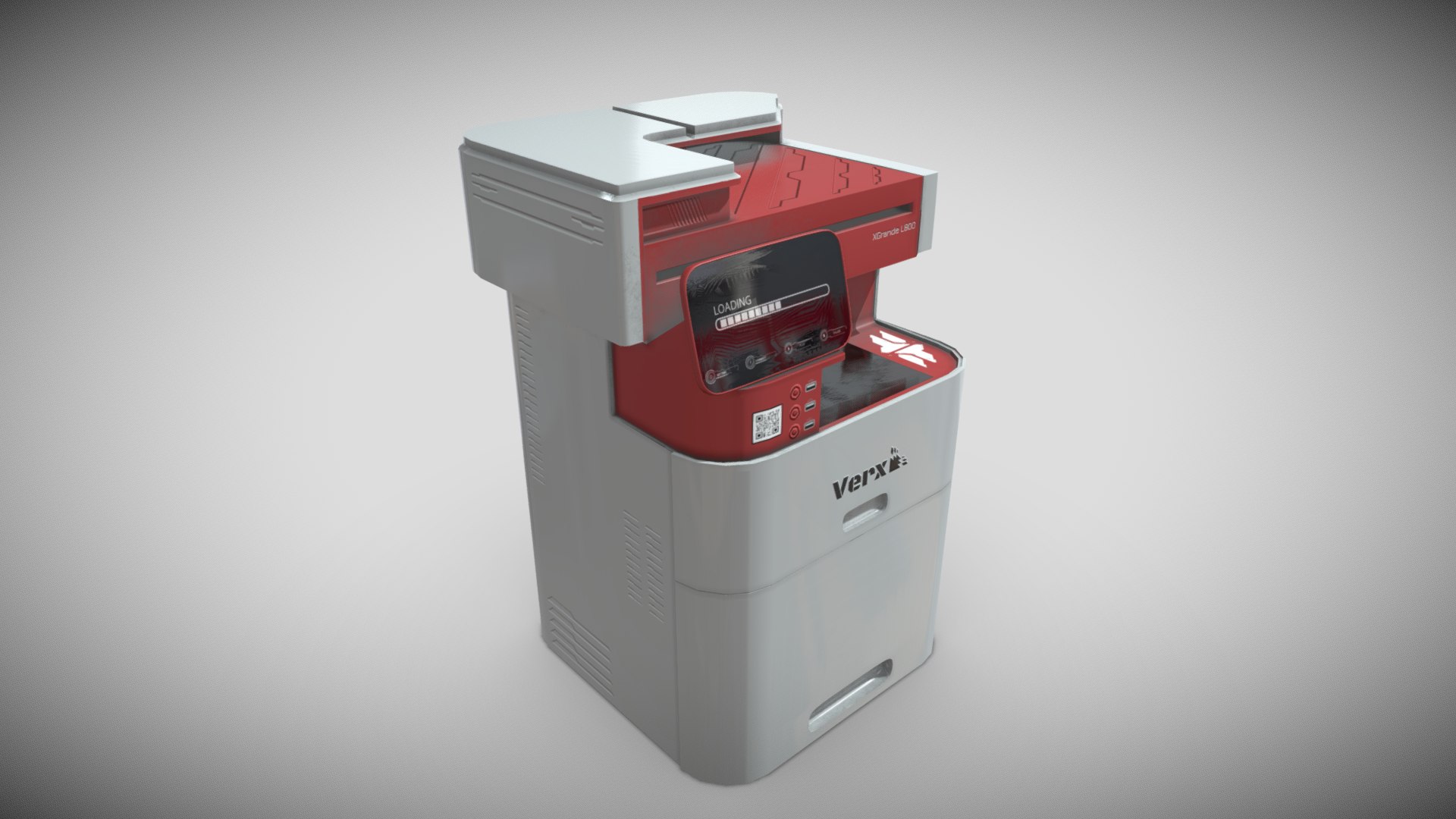 modelo 3d Office Big Printer Red - TurboSquid 2041446