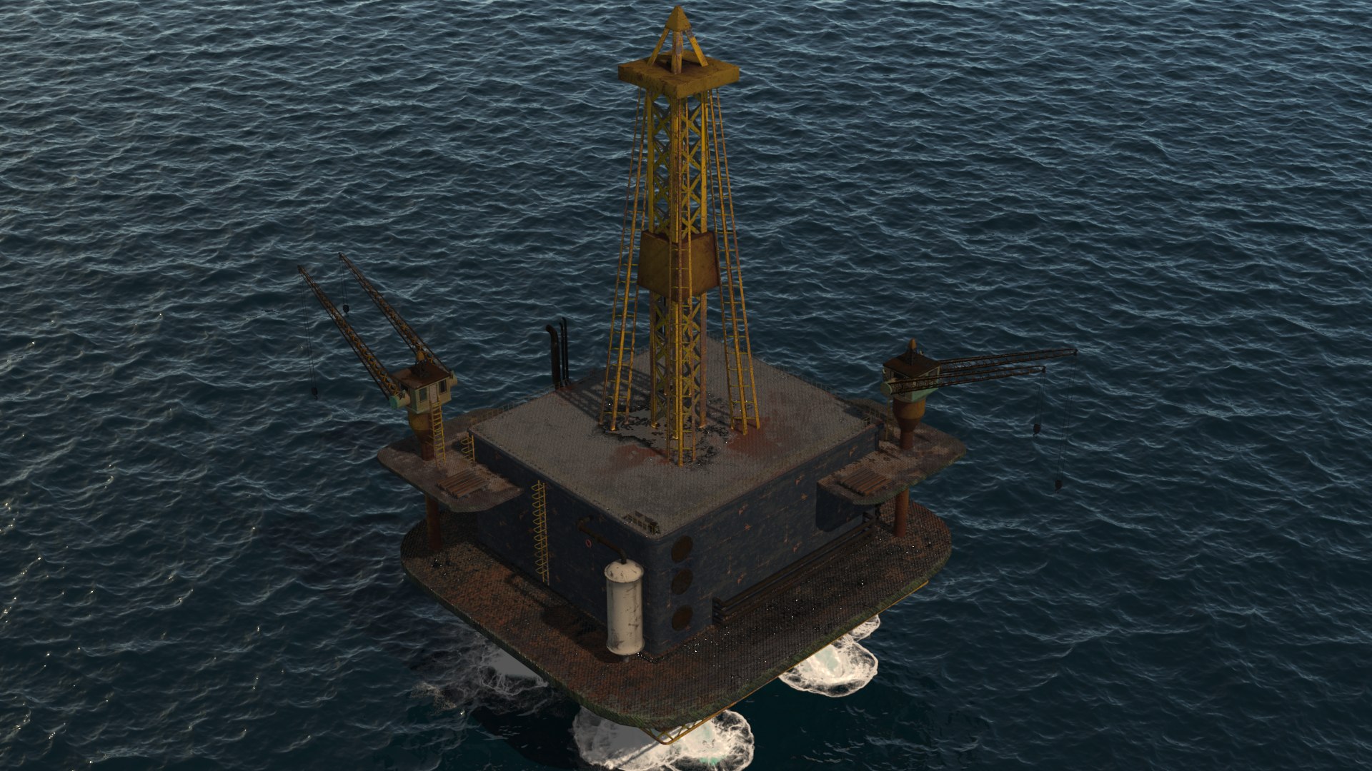 3D Oil Rig Wreck Dynamic Simulation Model - TurboSquid 2268892