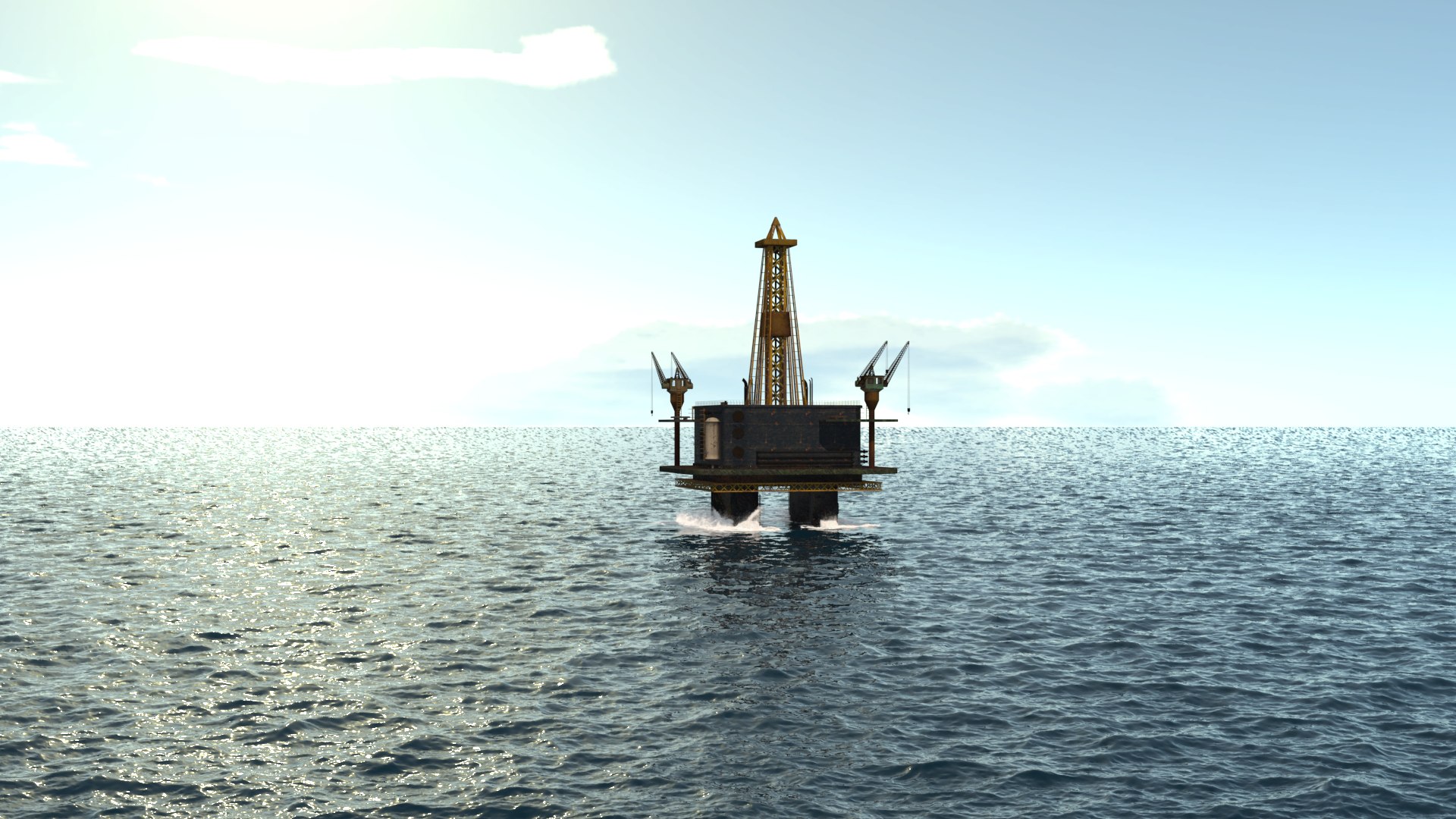 3D Oil Rig Wreck Dynamic Simulation Model - TurboSquid 2268892