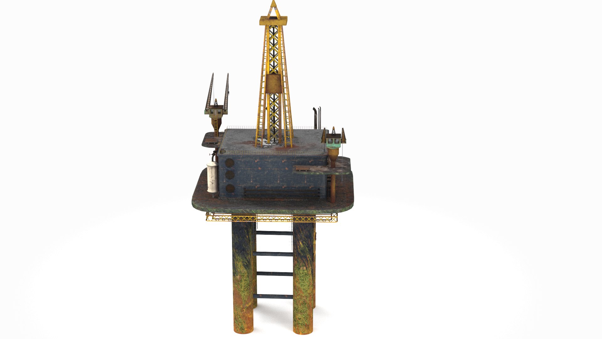 3D Oil Rig Wreck Dynamic Simulation Model - TurboSquid 2268892