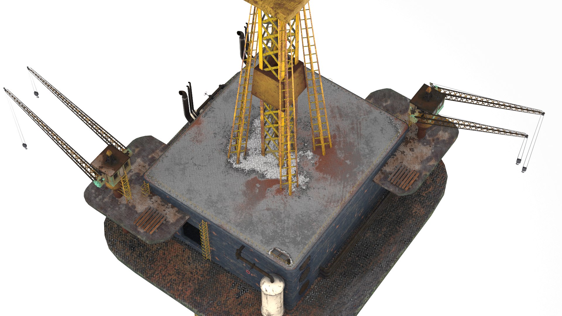 3D Oil Rig Wreck Dynamic Simulation Model - TurboSquid 2268892