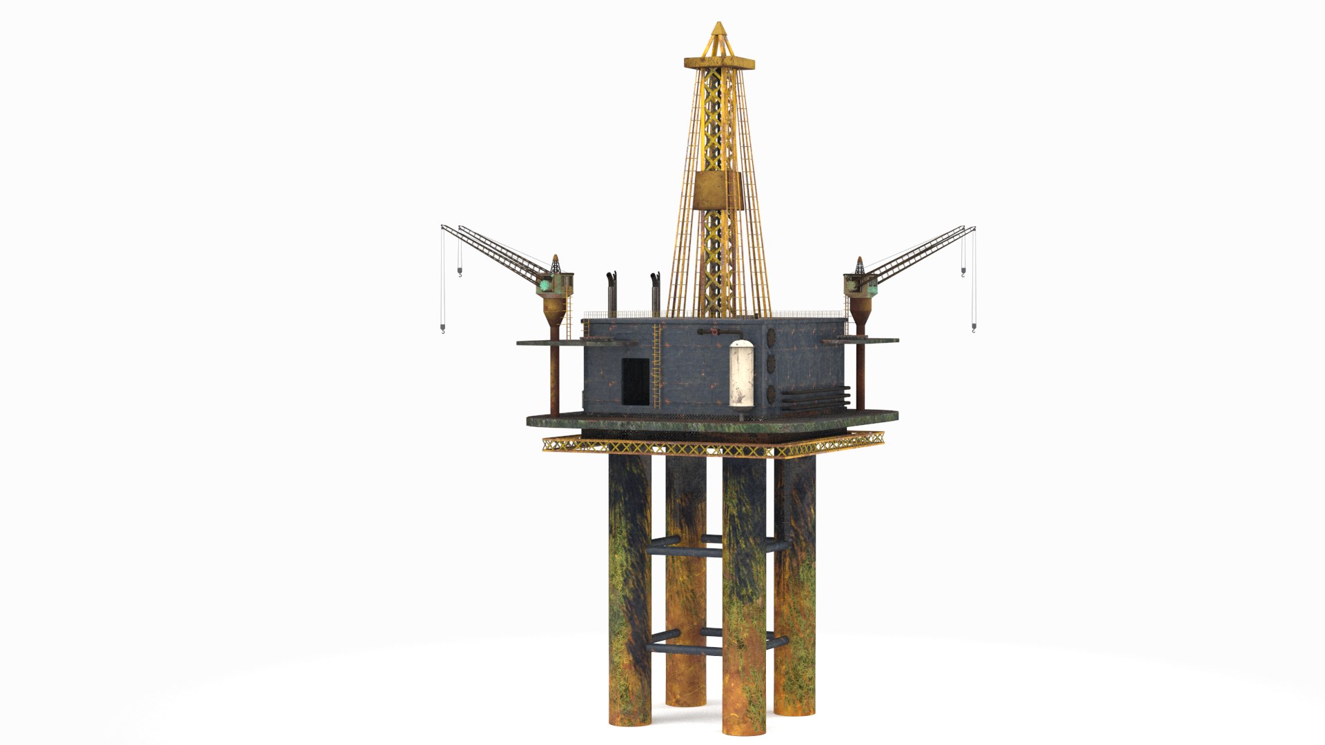 3D Oil Rig Wreck Dynamic Simulation Model - TurboSquid 2268892