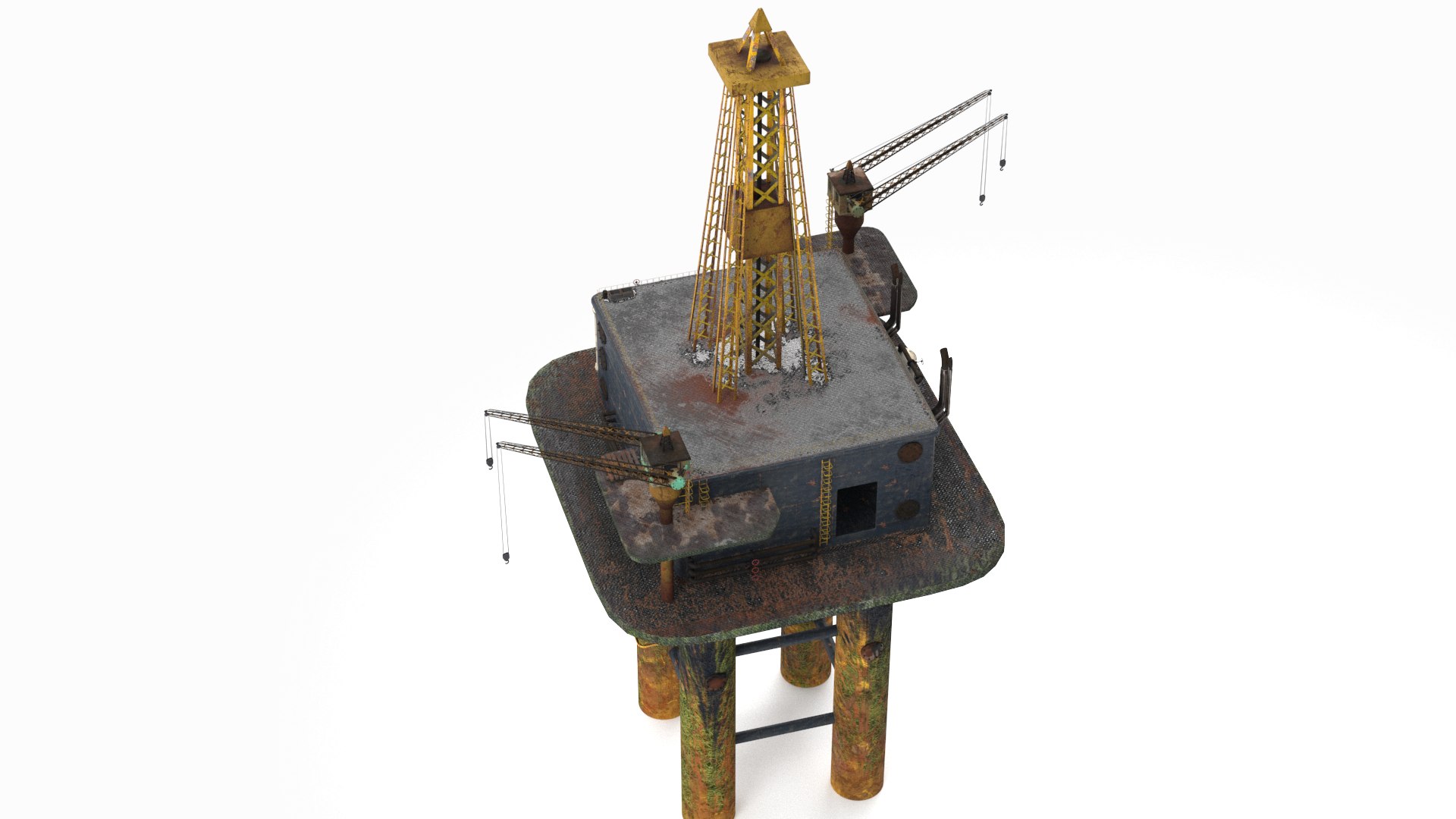 3D Oil Rig Wreck Dynamic Simulation Model - TurboSquid 2268892