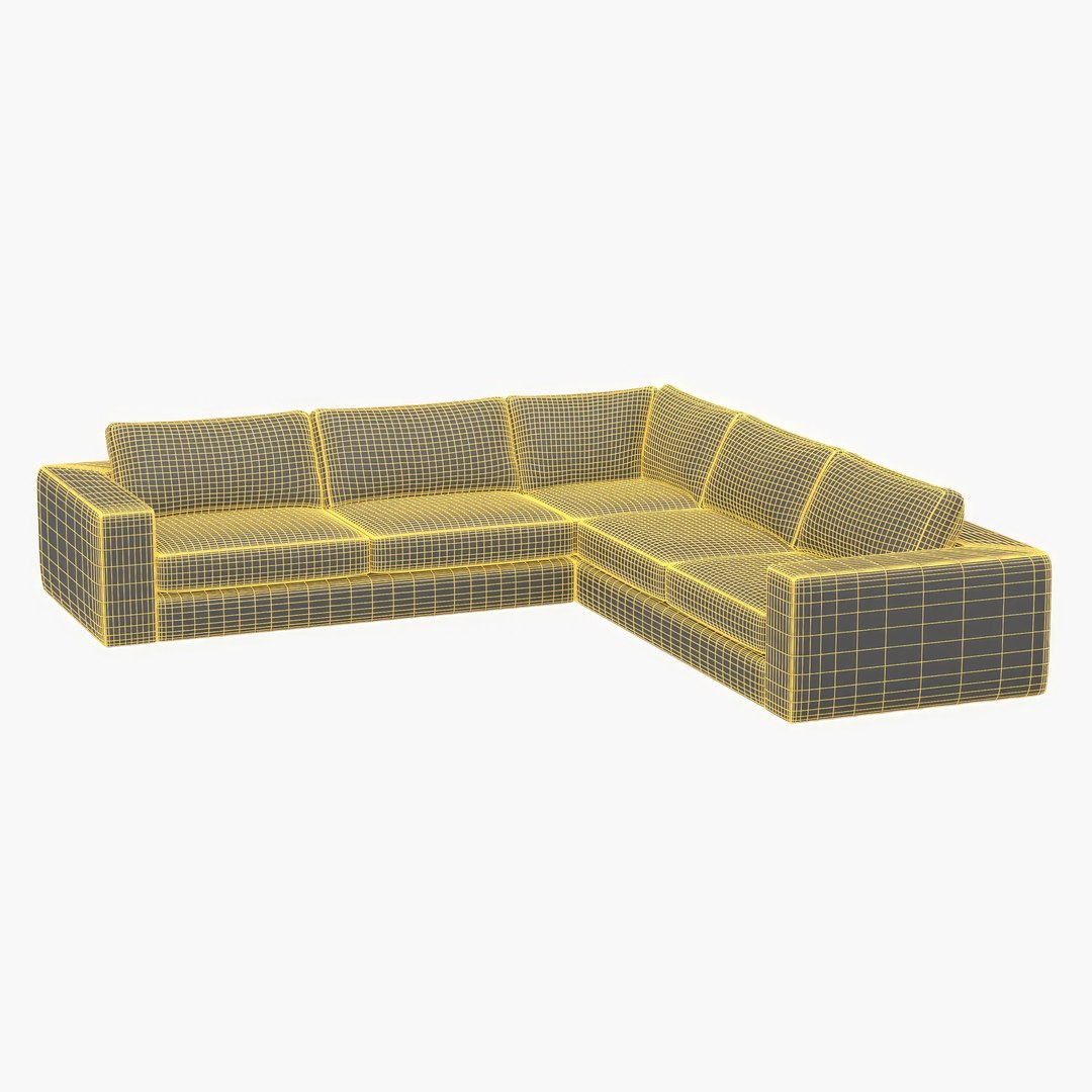 Oceanside 3-Piece Deep-Seat Corner Sectional 3D Model - TurboSquid 2087853