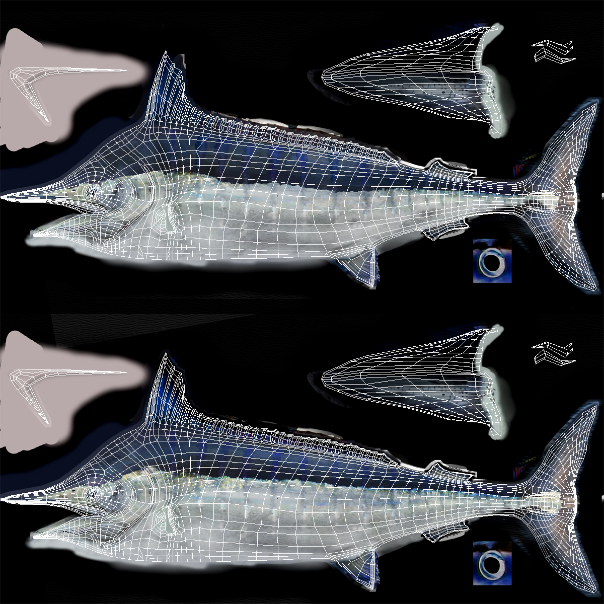 3d blue marlin