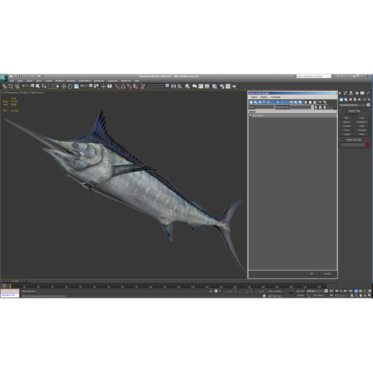 3d blue marlin