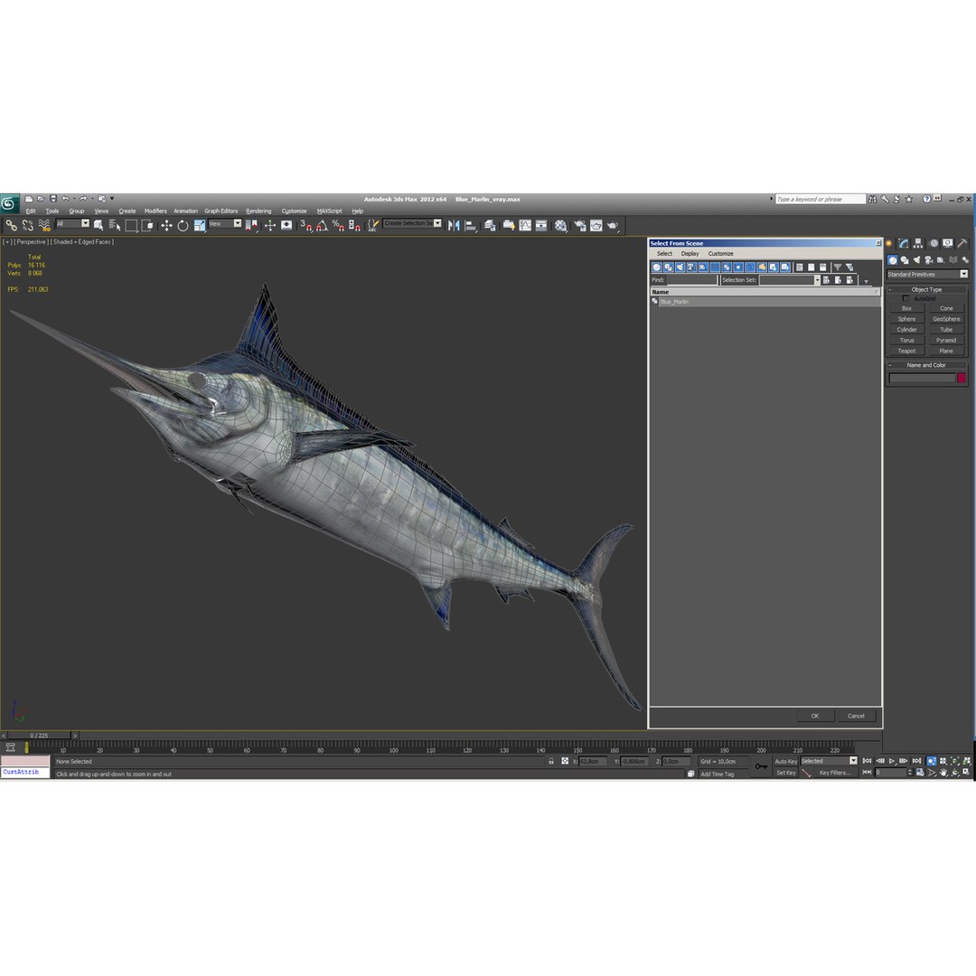 3d blue marlin