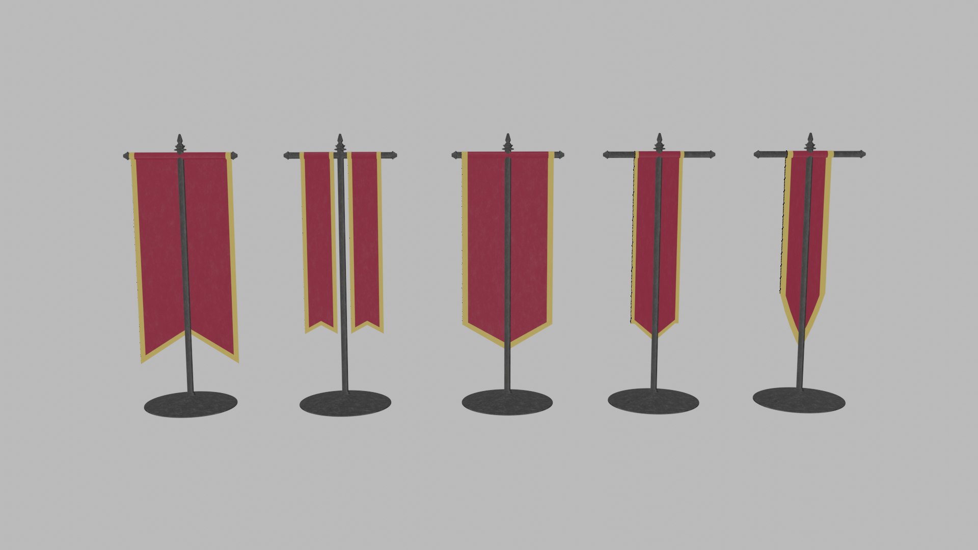 3D Medieval Banners - TurboSquid 1521422