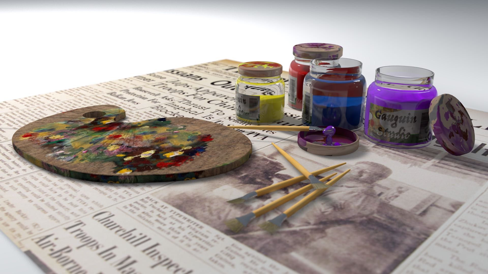 3D art painting kit model - TurboSquid 1287818