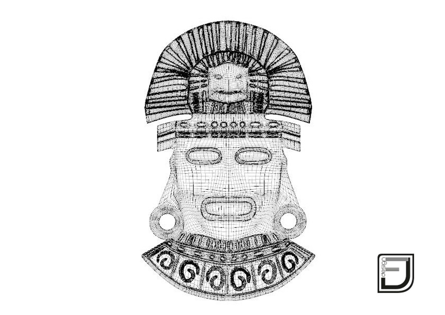 3d mask aztec model