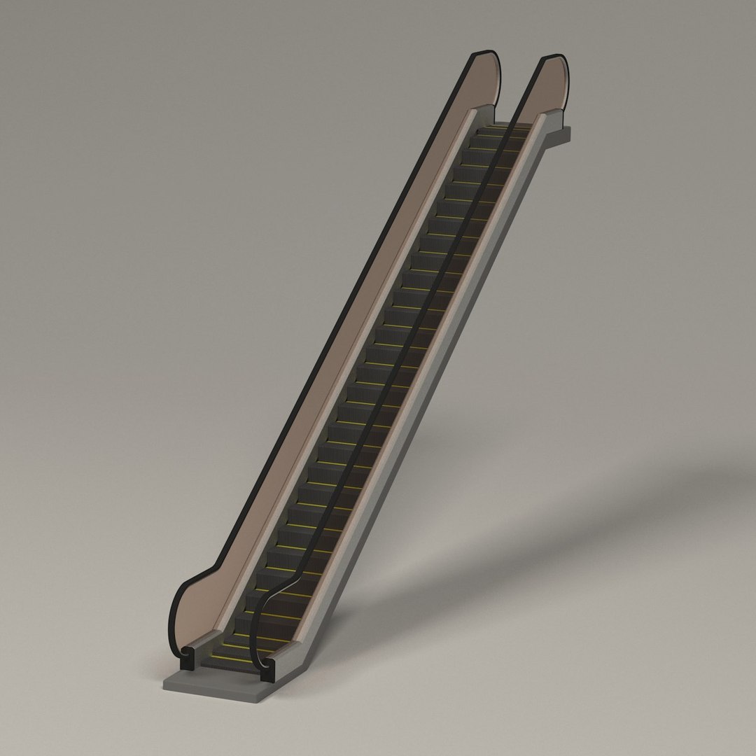 Realistic Escalators 3d Model