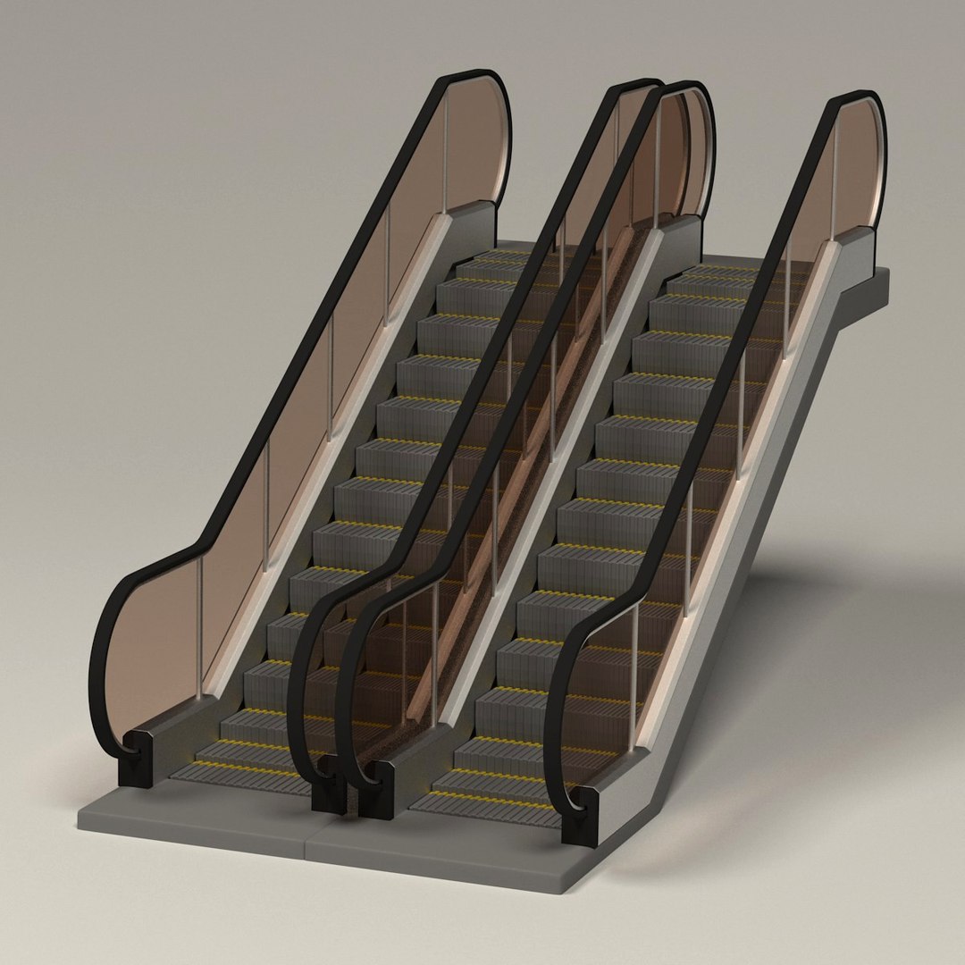 Realistic Escalators 3d Model