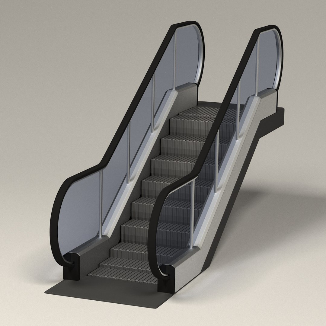 Realistic Escalators 3d Model