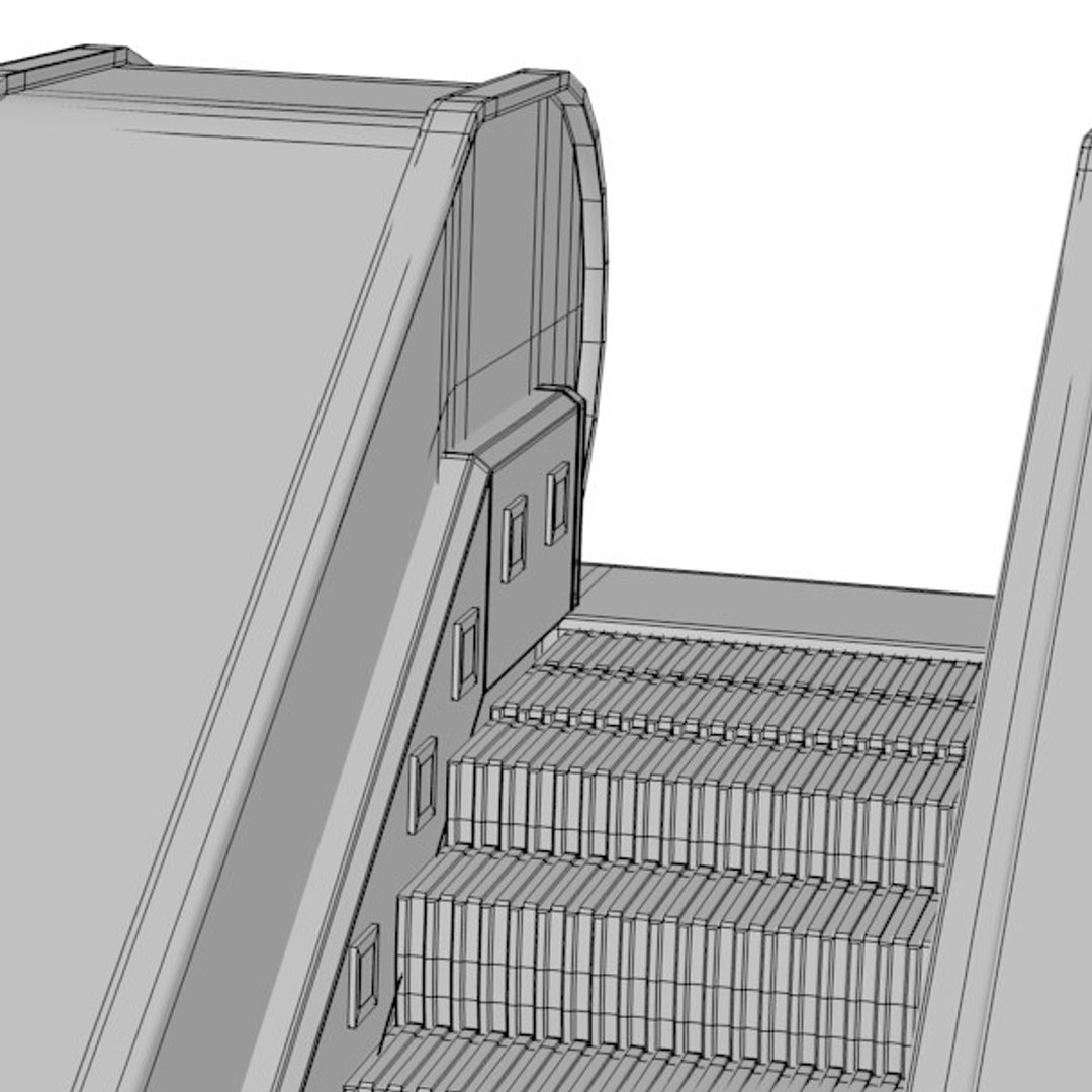 Realistic Escalators 3d Model