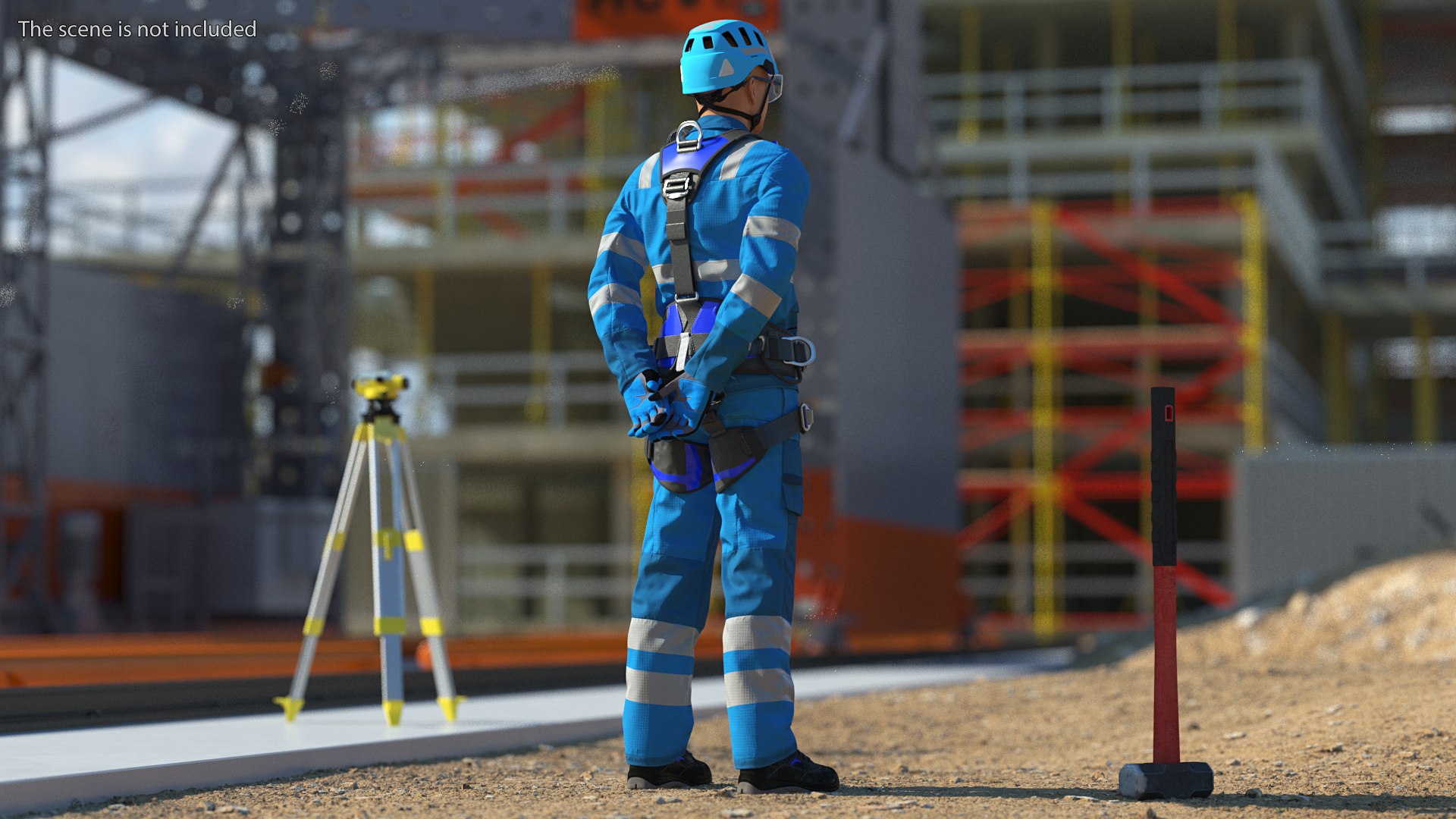 3D High Altitude Alpinist Worker Waiting Pose - TurboSquid 1761842