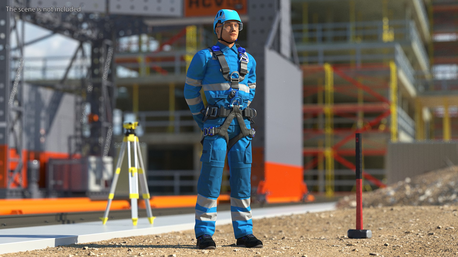 3D High Altitude Alpinist Worker Waiting Pose - TurboSquid 1761842