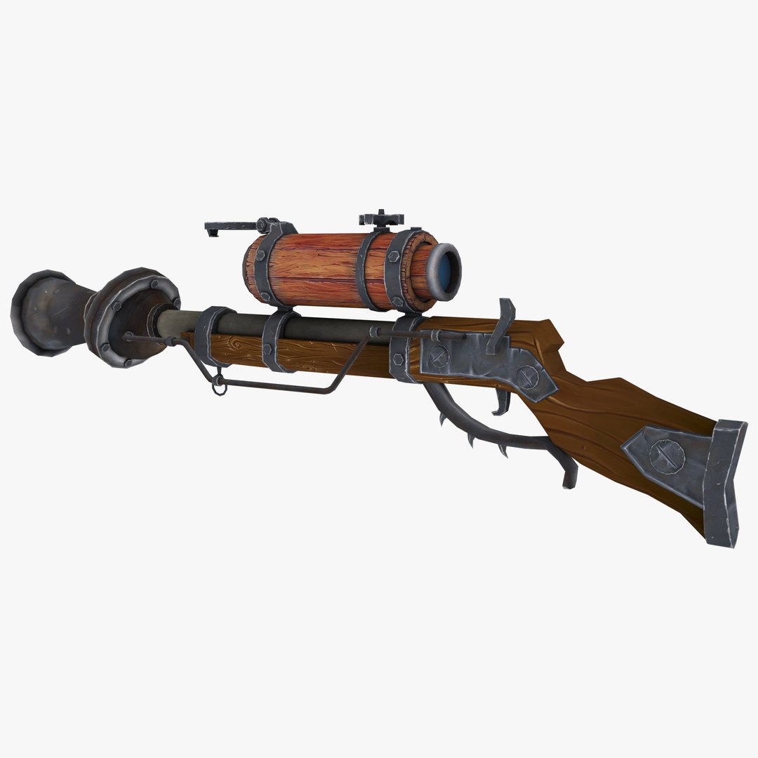 3d steampunk rifle model