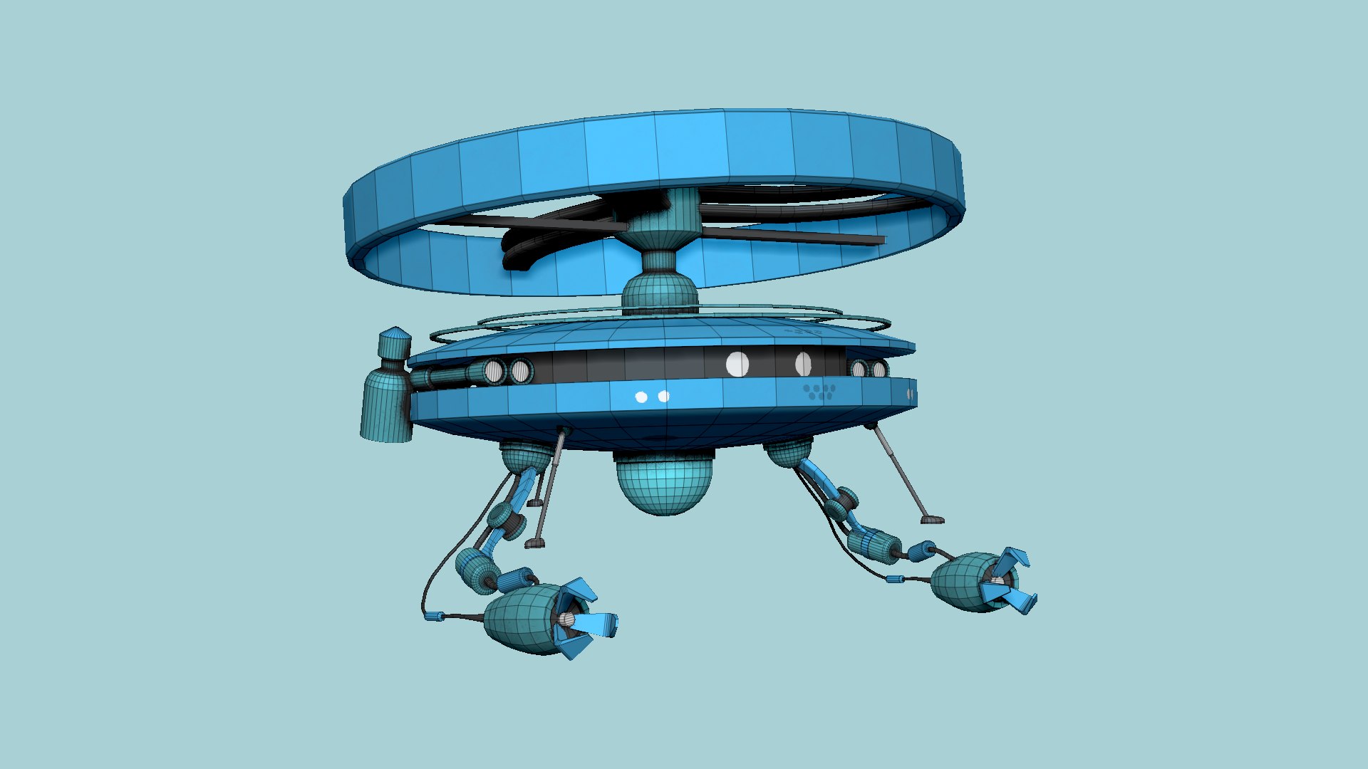 Flying Robot I05 Blue - SciFi Character Design 3D Model - TurboSquid ...